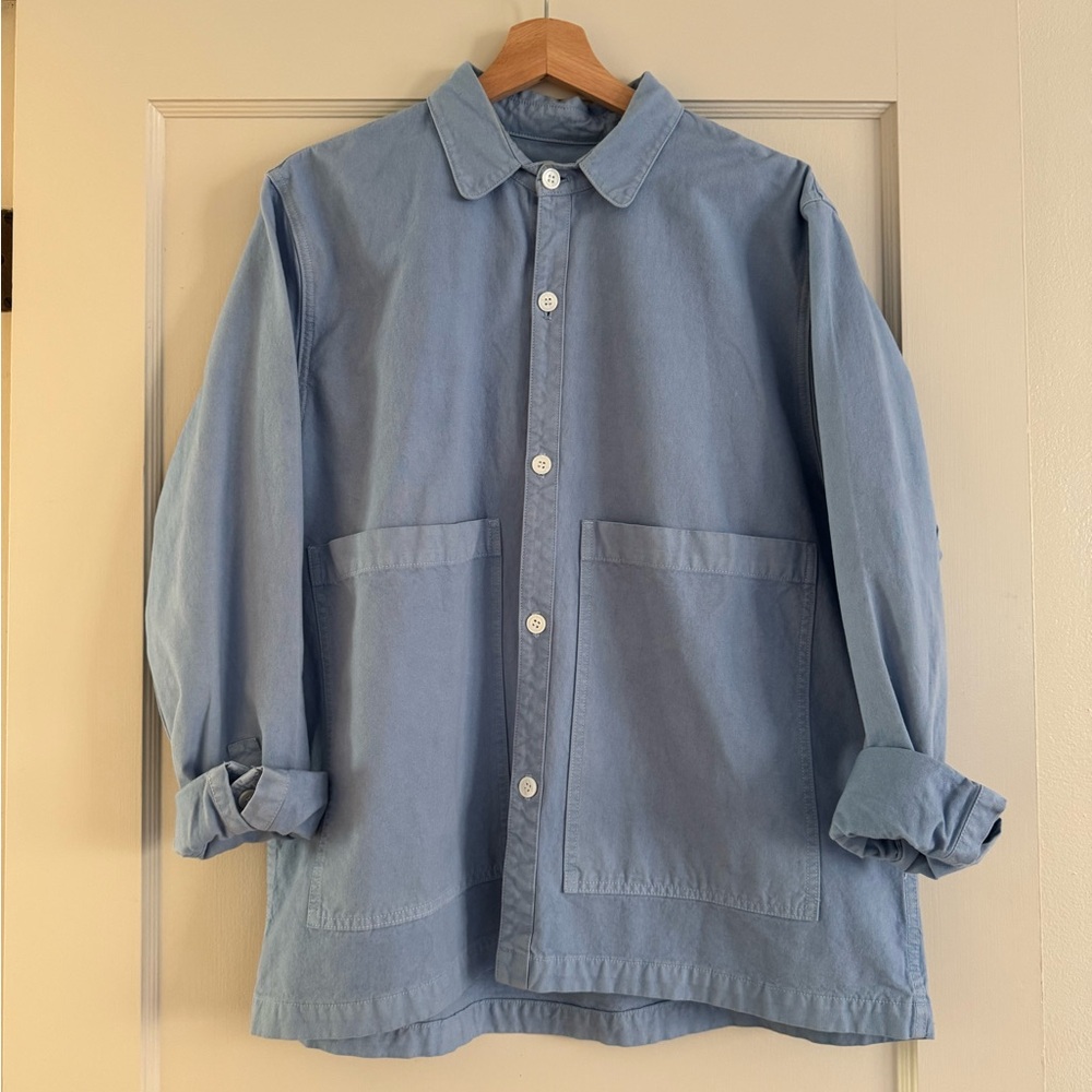 Ijji Canvas Work Jacket In Blue - Gem